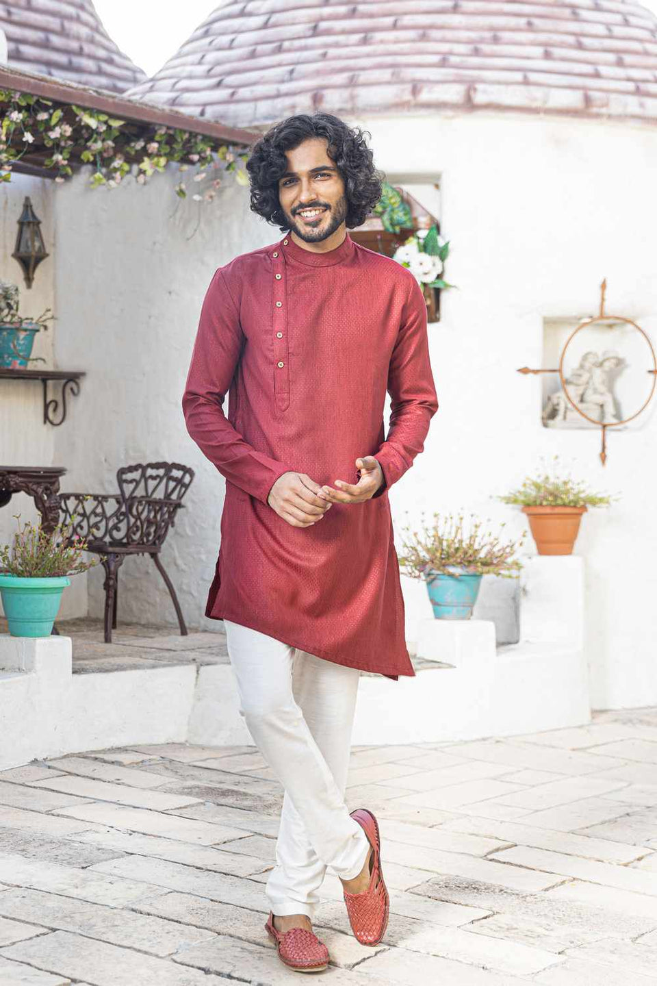 Maroon Kurta for Men – The Kurta Company