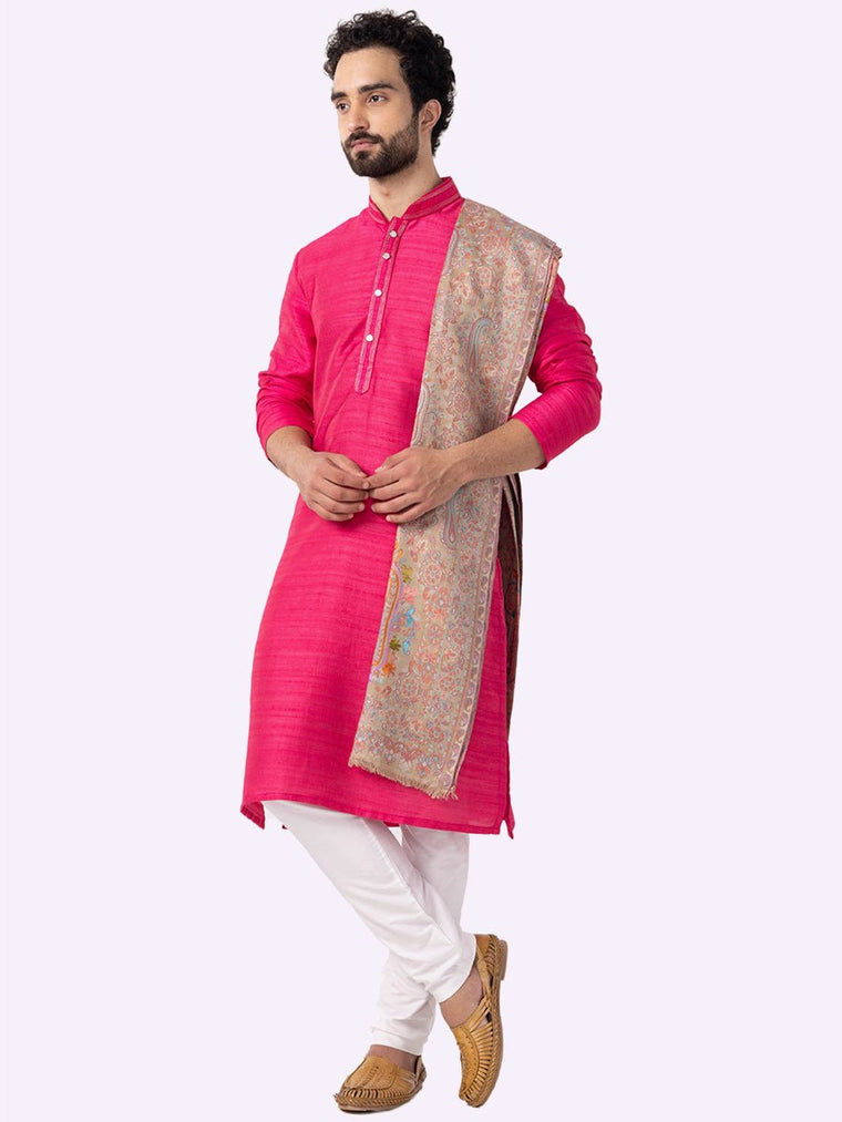 Lively Hot Pink Solid Kurta For Men – The Kurta Company