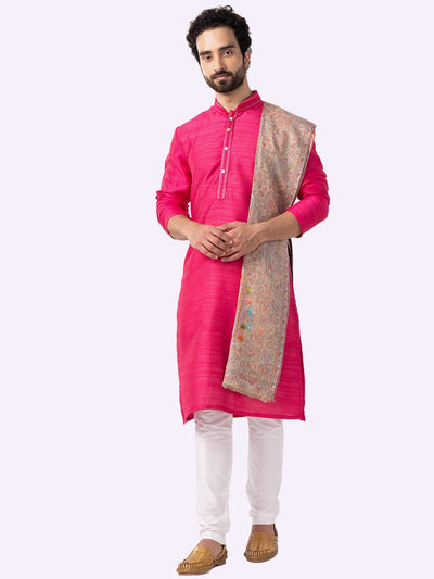 Lively Hot Pink Solid Kurta For Men – The Kurta Company